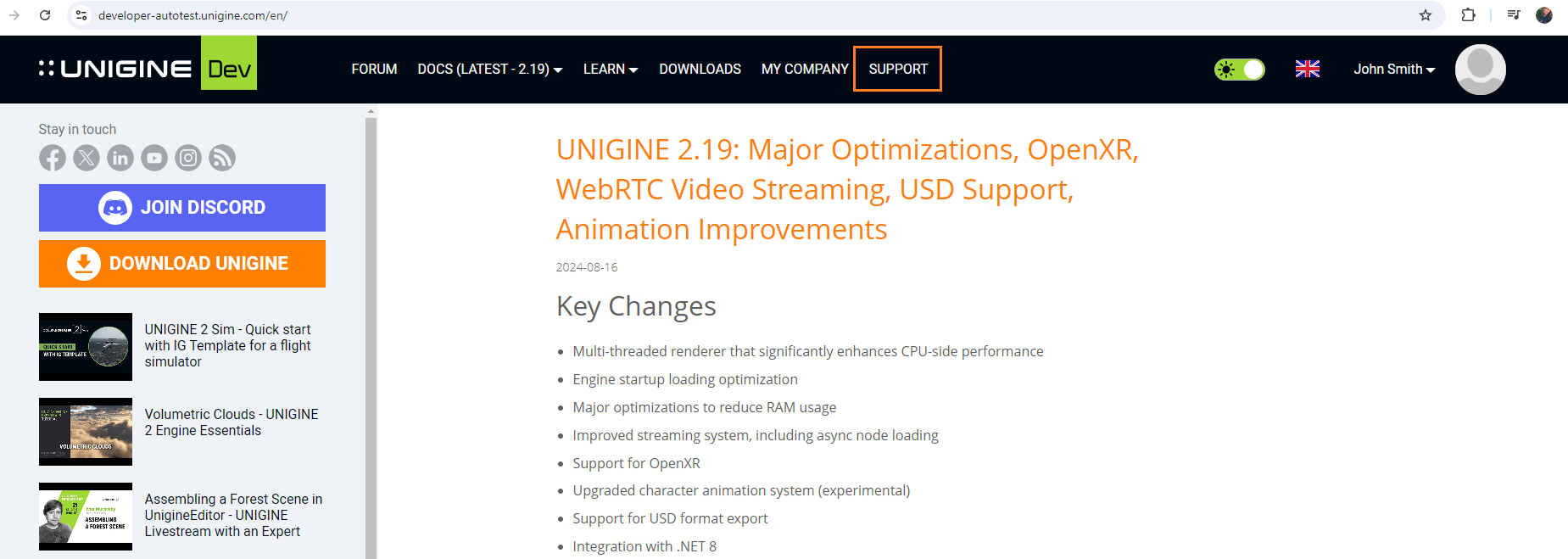 General Information - Documentation - Unigine Support