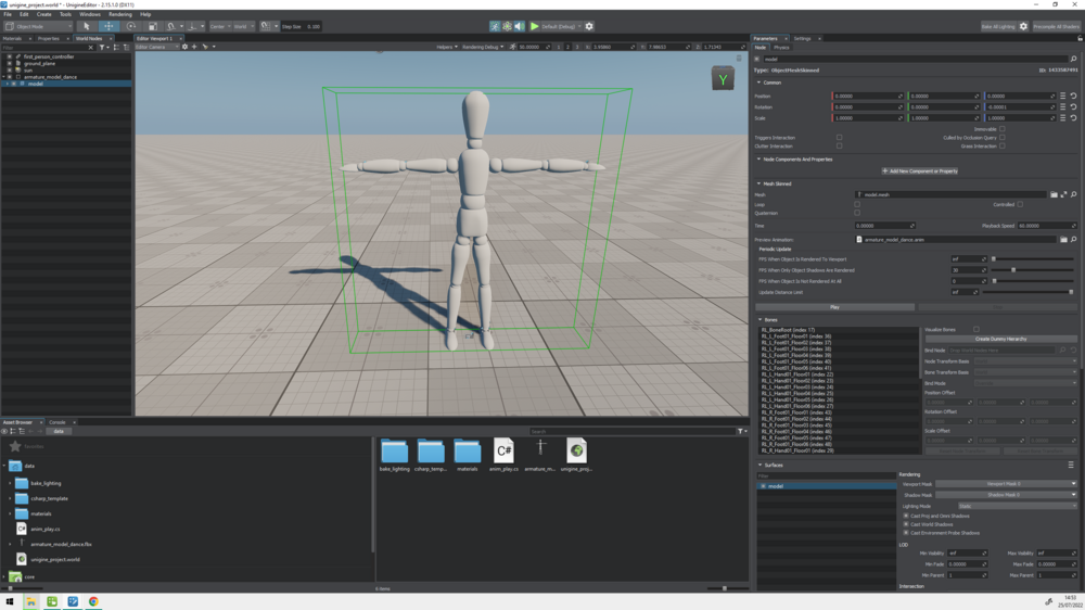 Play FBX animation when runtime starts: BEGINNER - Animation - UNIGINE ...