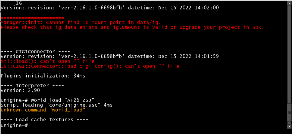 Can't find IG mount point in data/ig - Sim IG (Image Generator ...